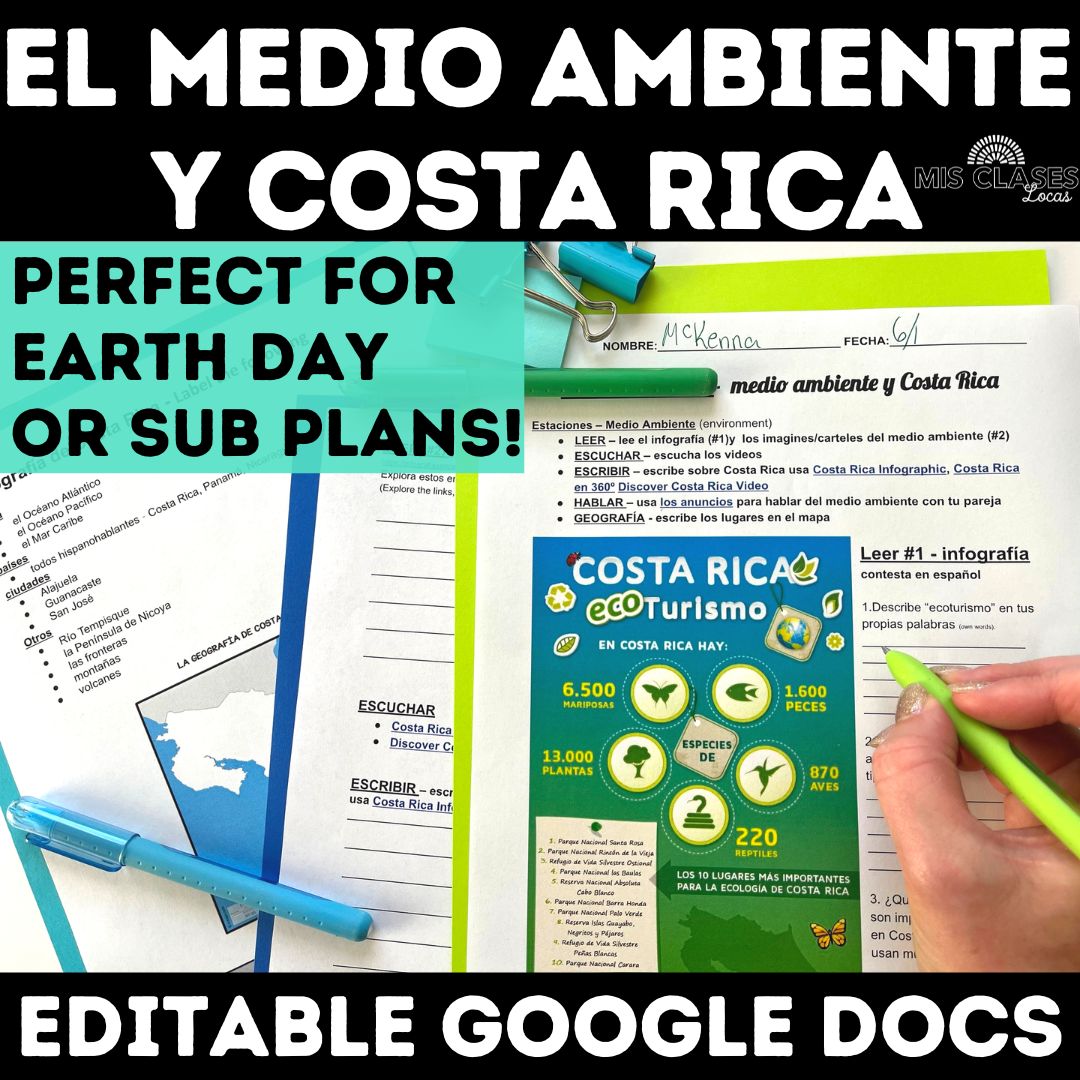Earth day in Spanish Class - El medio ambiente - Mis Clases Locas