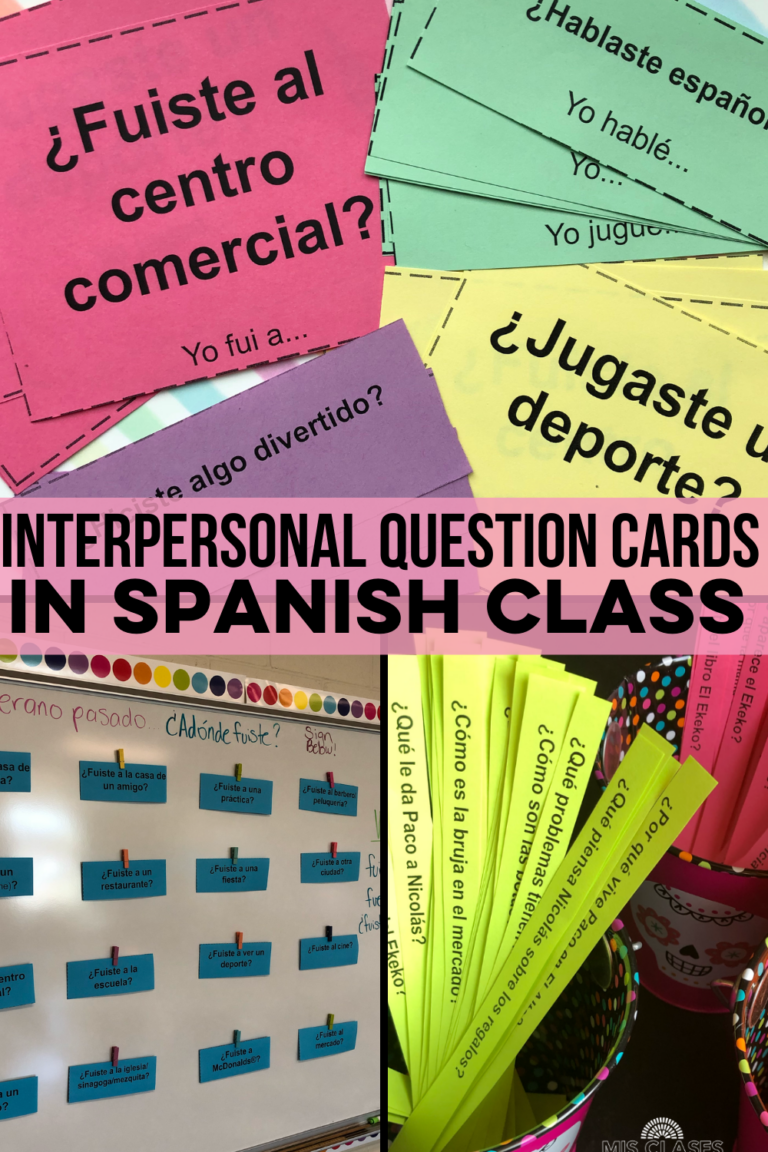 Question Conversation Cards in Spanish Class - Mis Clases Locas