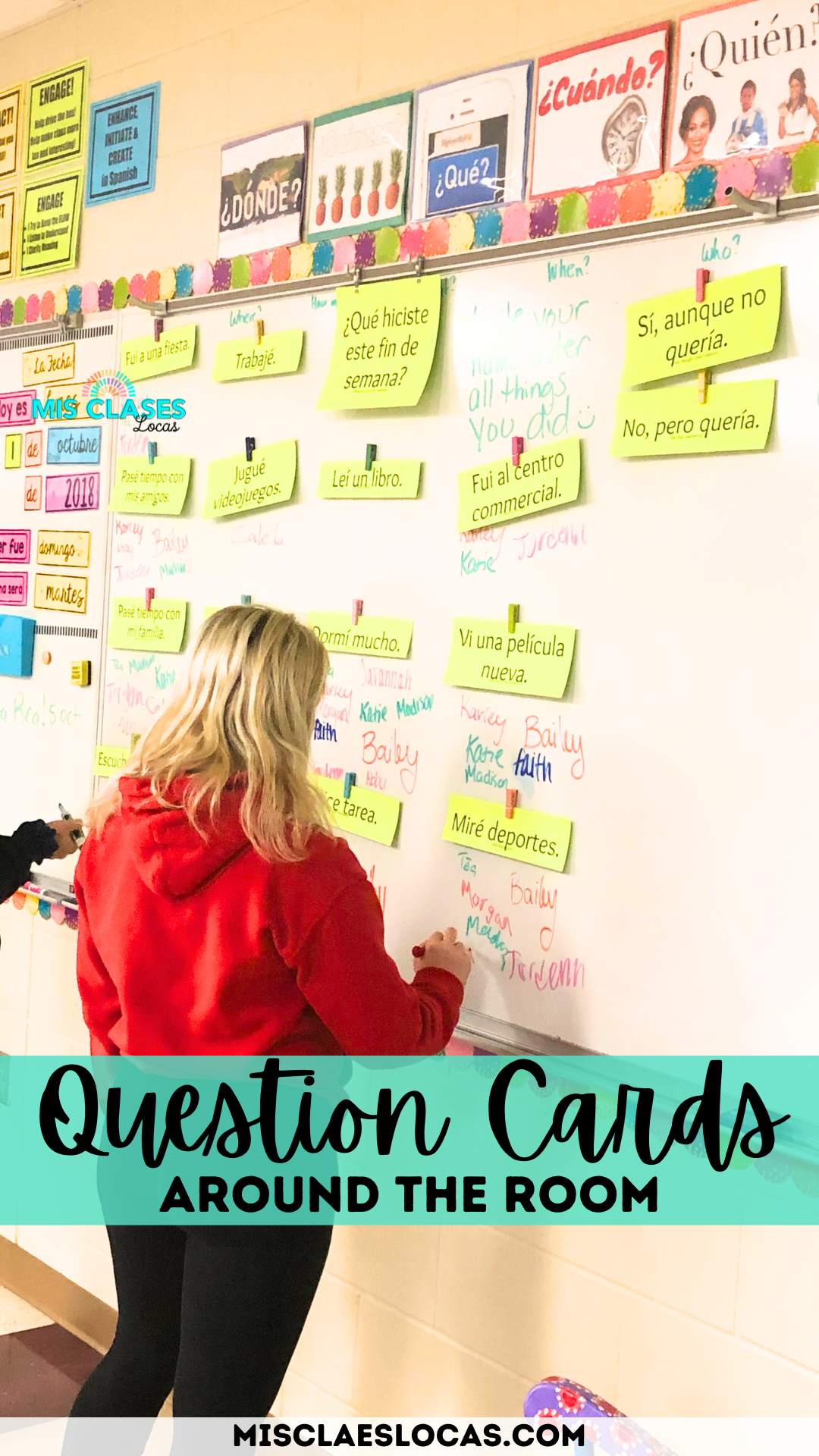 Question Conversation Cards in Spanish Class - Mis Clases Locas