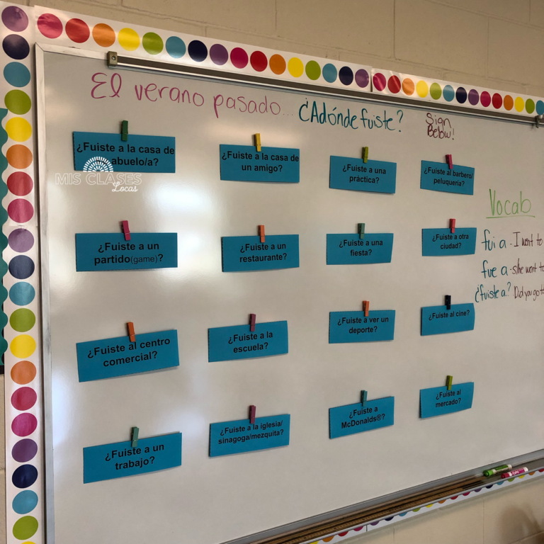 Question Conversation Cards in Spanish Class - Mis Clases Locas