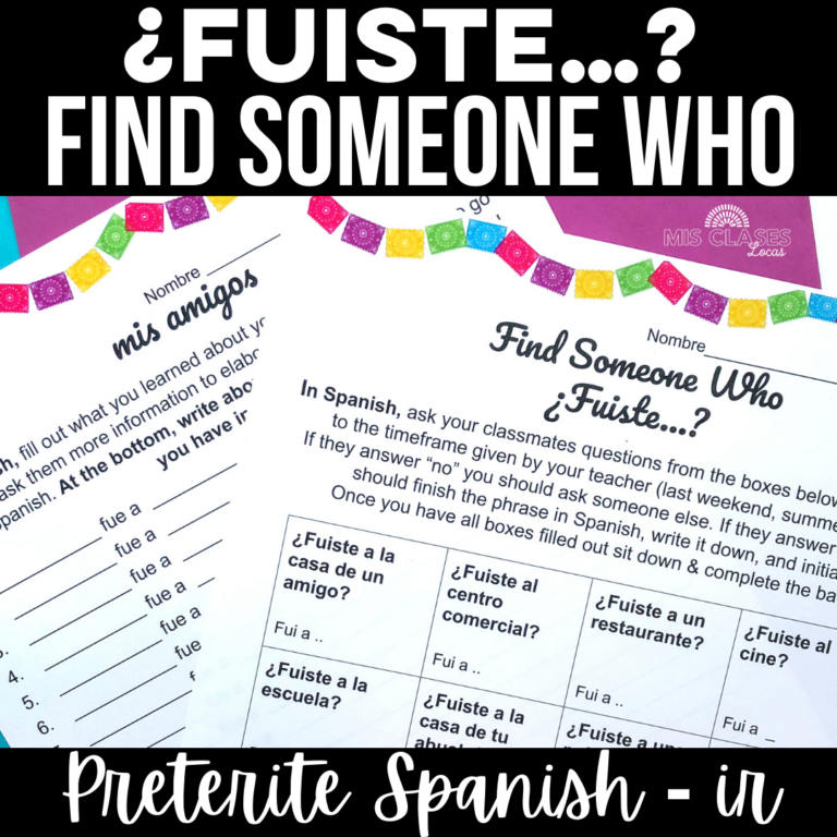 First Week of Spanish Class Activities - Mis Clases Locas