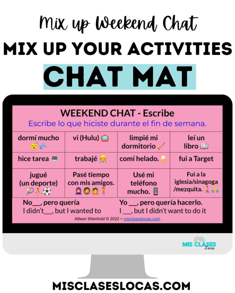 Weekend Chat 20 Ways to Mix Up Spanish Class - Mis Clases Locas
