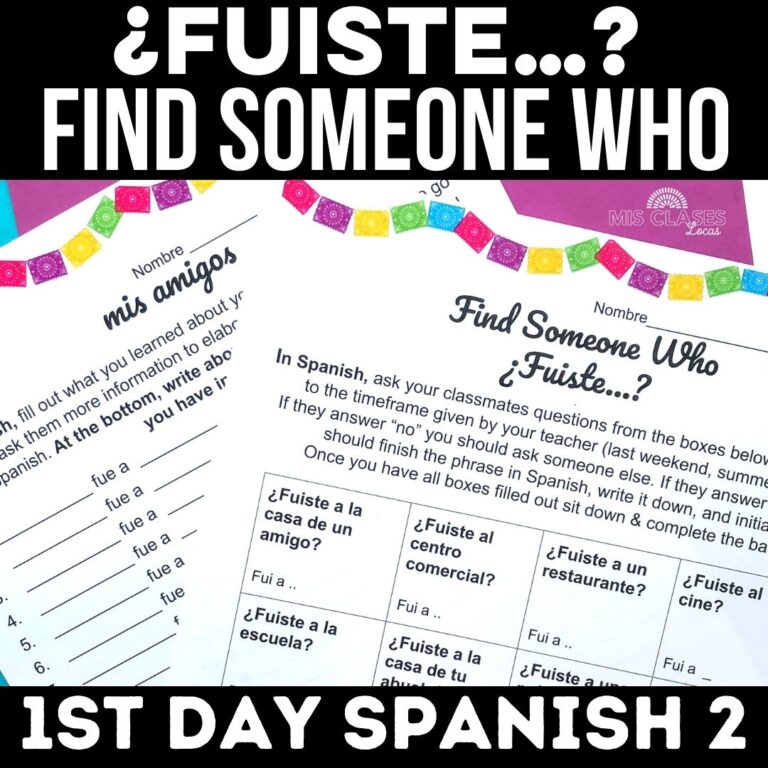 First Week of Spanish Class Activities - Mis Clases Locas