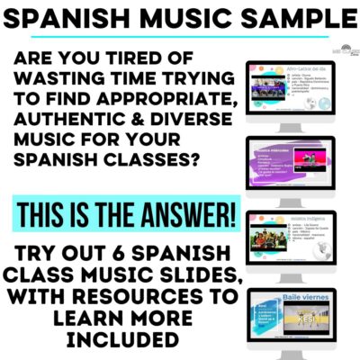 Spanish Class Music Freebie - Mis Clases Locas