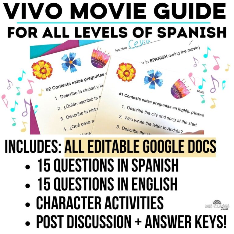Vivo Movie Guide in English & Spanish - Mis Clases Locas