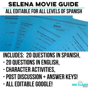 Selena Movie Guide for Spanish Class - Mis Clases Locas