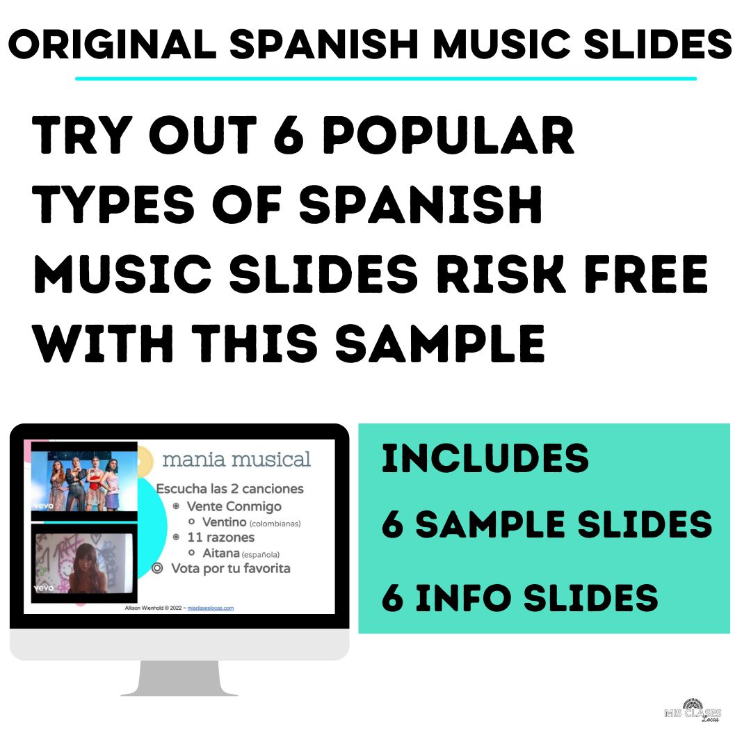 Spanish Class Music Freebie - Mis Clases Locas