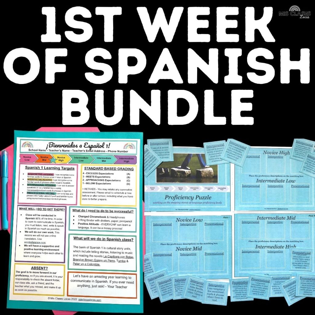 First Week of Spanish Class Activities - Mis Clases Locas