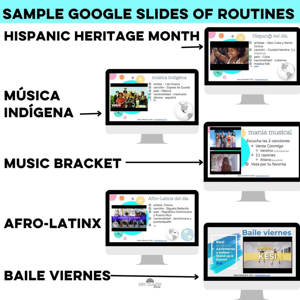 Spanish Class Music Freebie - Mis Clases Locas