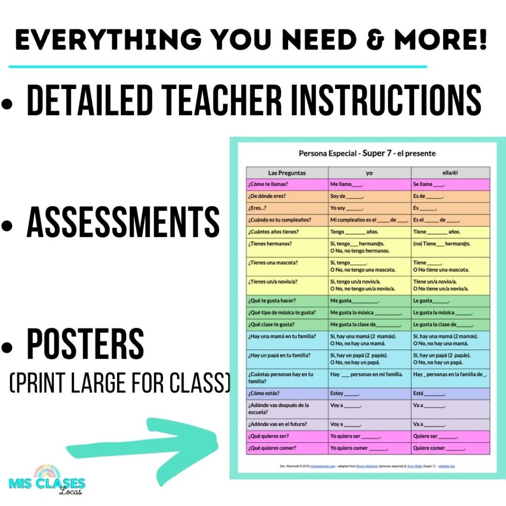 Essential Middle School Spanish 1 Curriculum - Mis Clases Locas