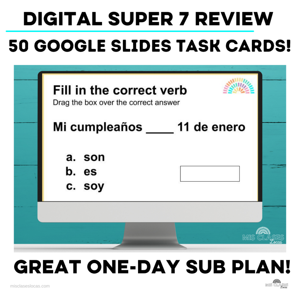 Super 7 Present Tense Spanish BUNDLE - Mis Clases Locas