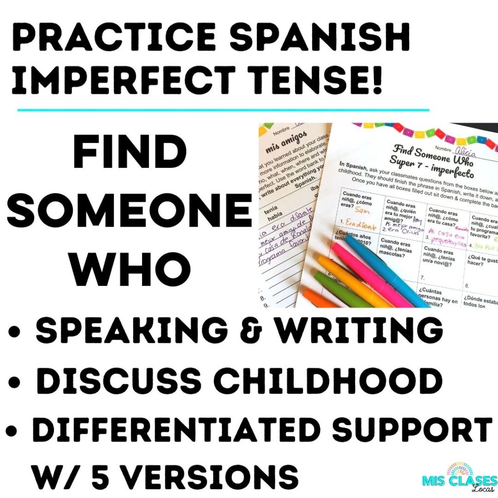El Imperfecto Spanish Imperfect Worksheet - Mis Clases Locas