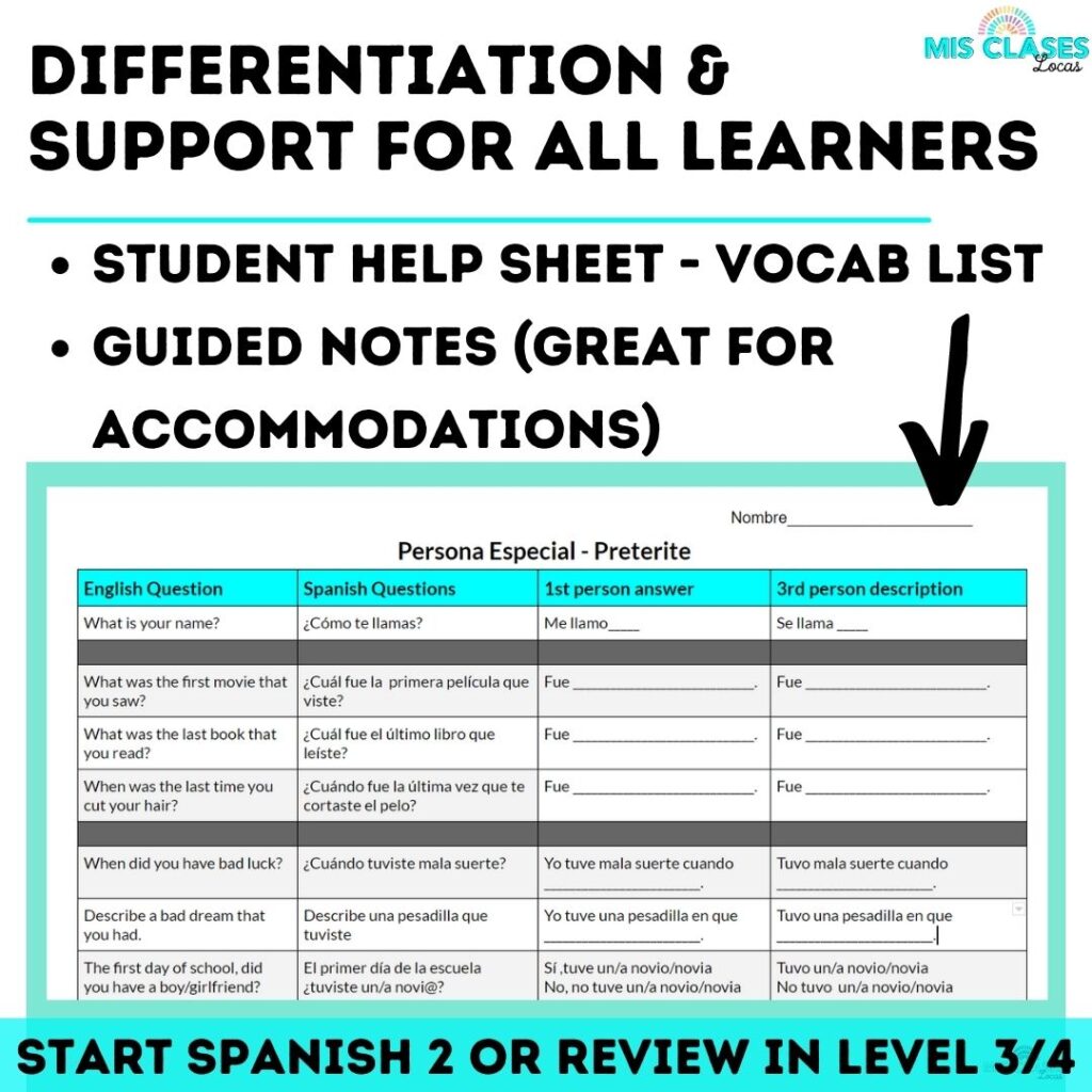 Spanish Preterite Units & Worksheets - Mis Clases Locas