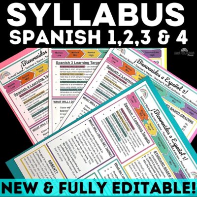Editable Syllabus for Spanish 1, 2, 3 & 4 Syllabi - Mis Clases Locas