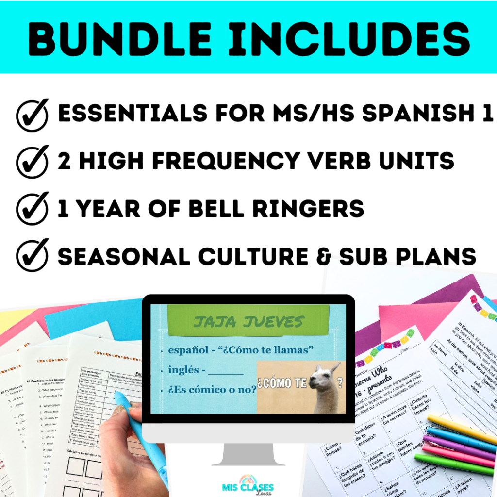 Essential Middle School Spanish 1 Curriculum - Mis Clases Locas