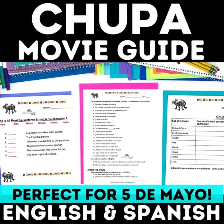 Chupa Movie Guide Questions Worksheet - Mis Clases Locas