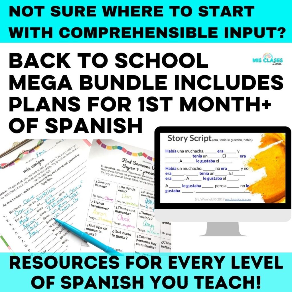 Spanish Back to School 1st Weeks of Spanish - Mis Clases Locas