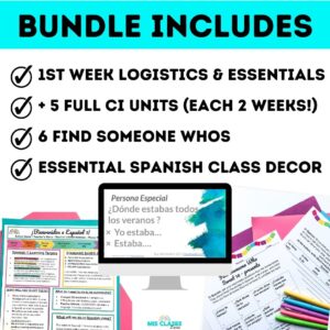 Spanish Back to School 1st Weeks of Spanish - Mis Clases Locas