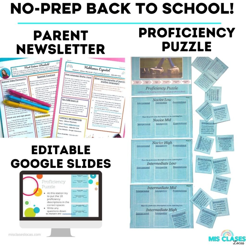 Spanish Back to School 1st Weeks of Spanish - Mis Clases Locas