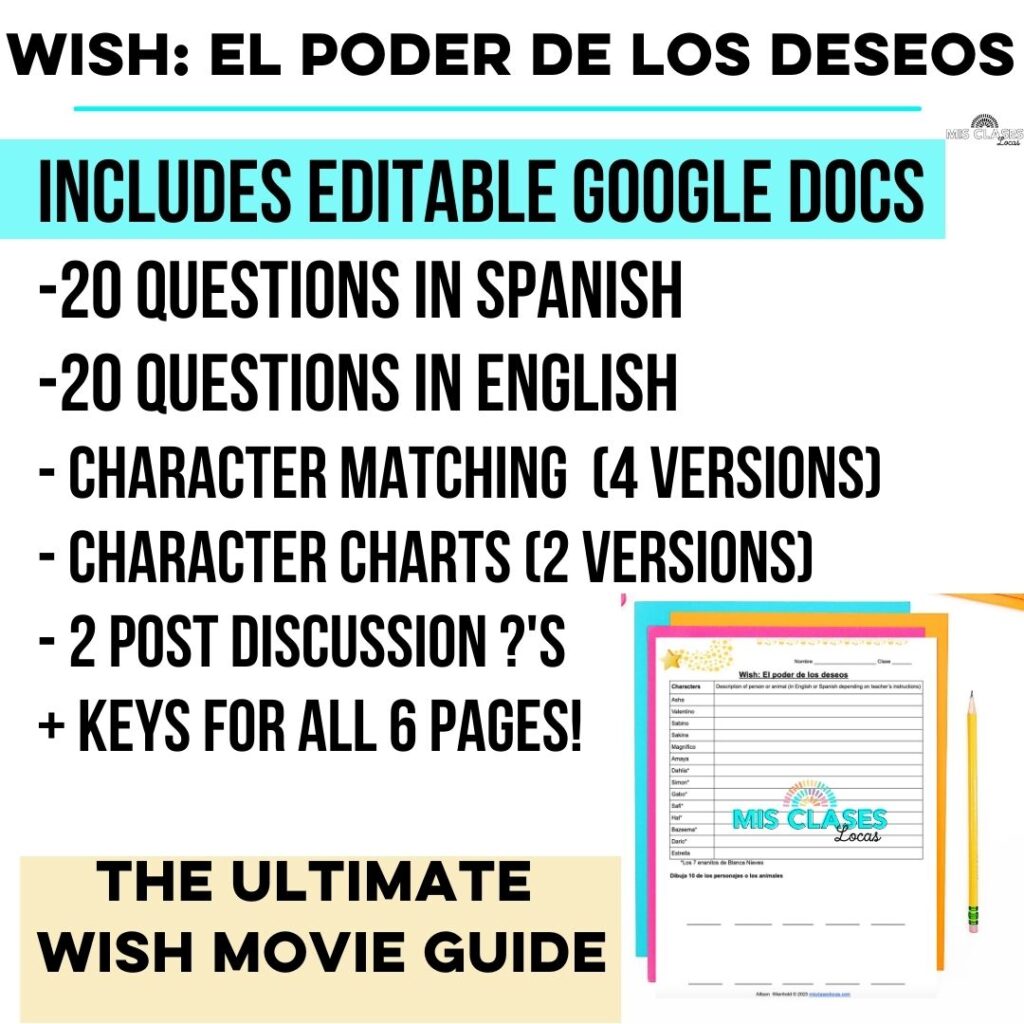 Wish Movie Guide Questions Worksheet - Mis Clases Locas