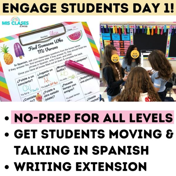 1st Day of Spanish 2, 3, 4 Plans - Mis Clases Locas