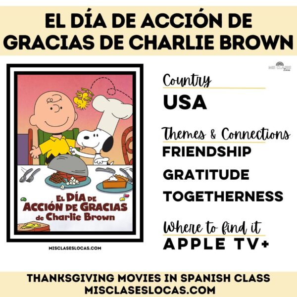 Thanksgiving Movies for Spanish Class - Mis Clases Locas
