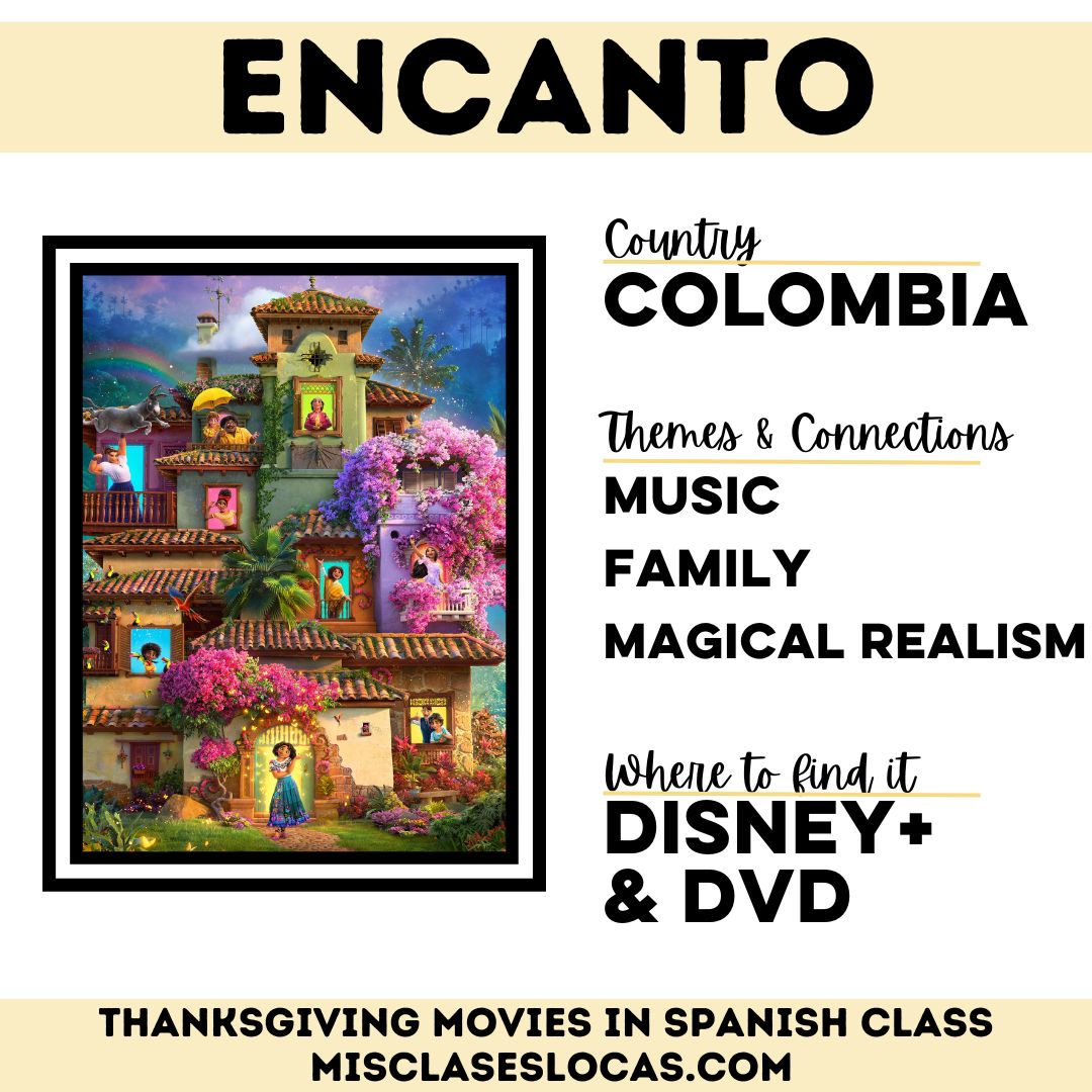 Thanksgiving Movies for Spanish Class - Mis Clases Locas