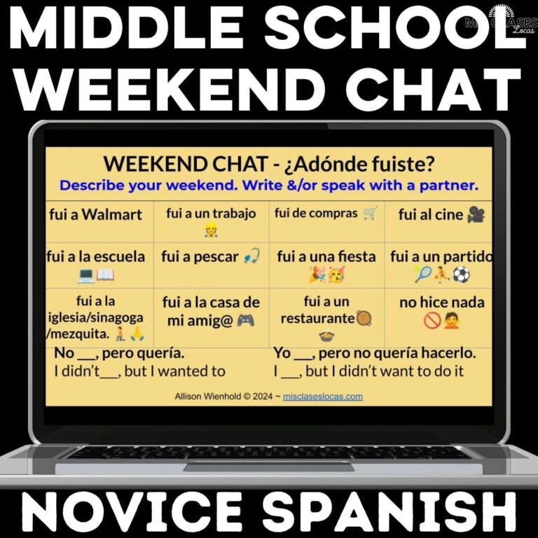 Weekend Chat 20 Ways to Mix it Up in Spanish Class - Mis Clases Locas