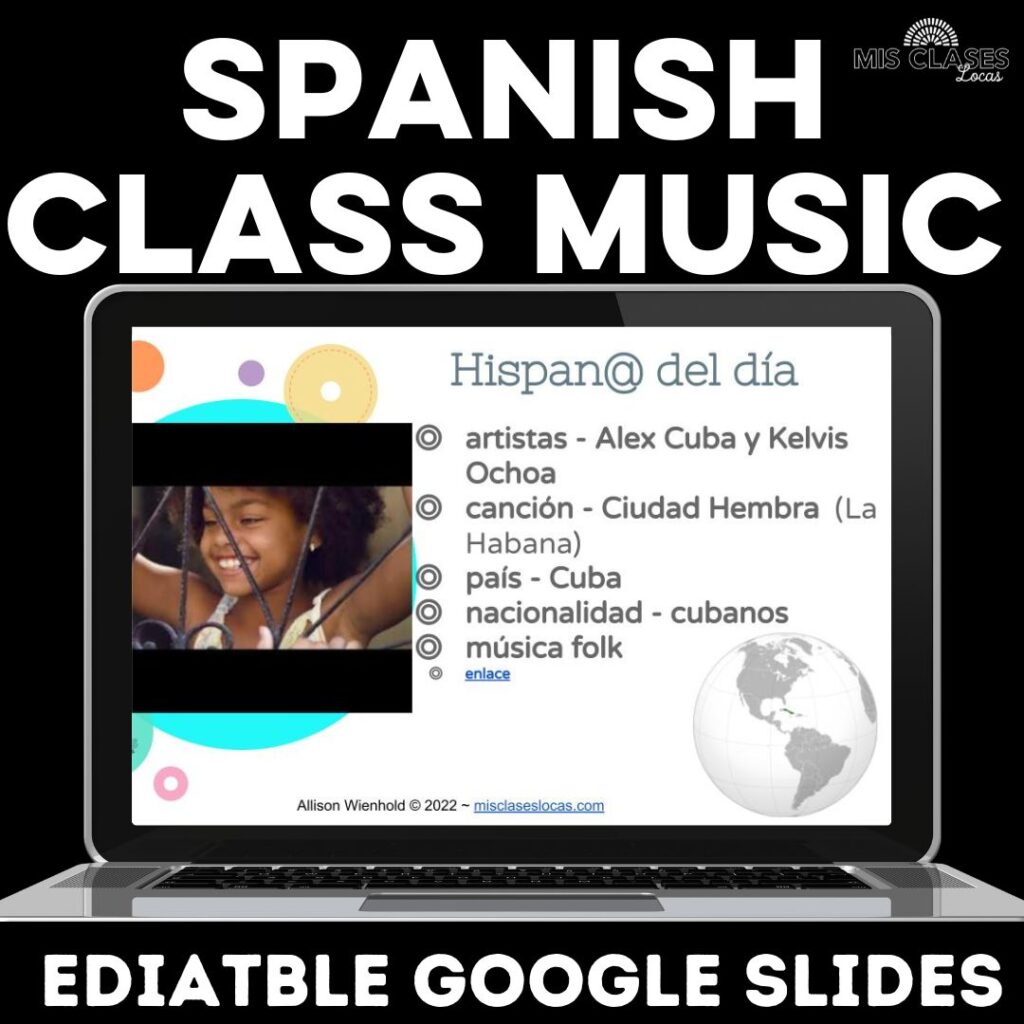 Spanish Class Music Freebie - Mis Clases Locas