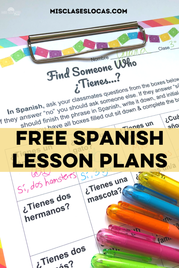 Free Spanish Lesson Plans - Mis Clases Locas