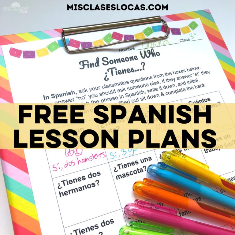 Free Spanish Lesson Plans - Mis Clases Locas