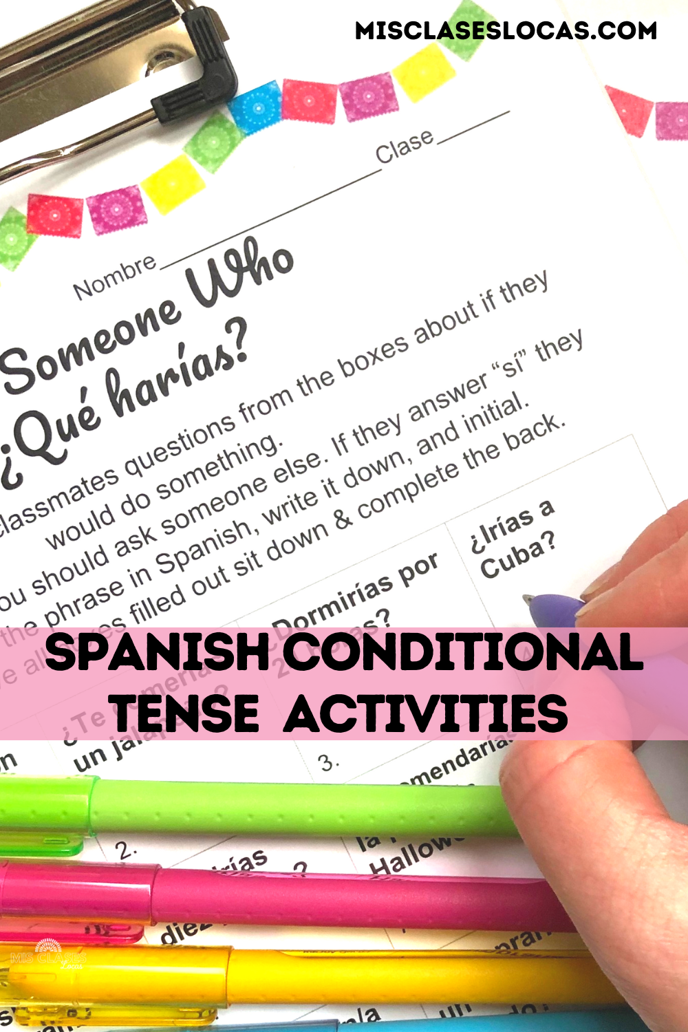 Conditional Tense Spanish Practice Activities - Mis Clases Locas