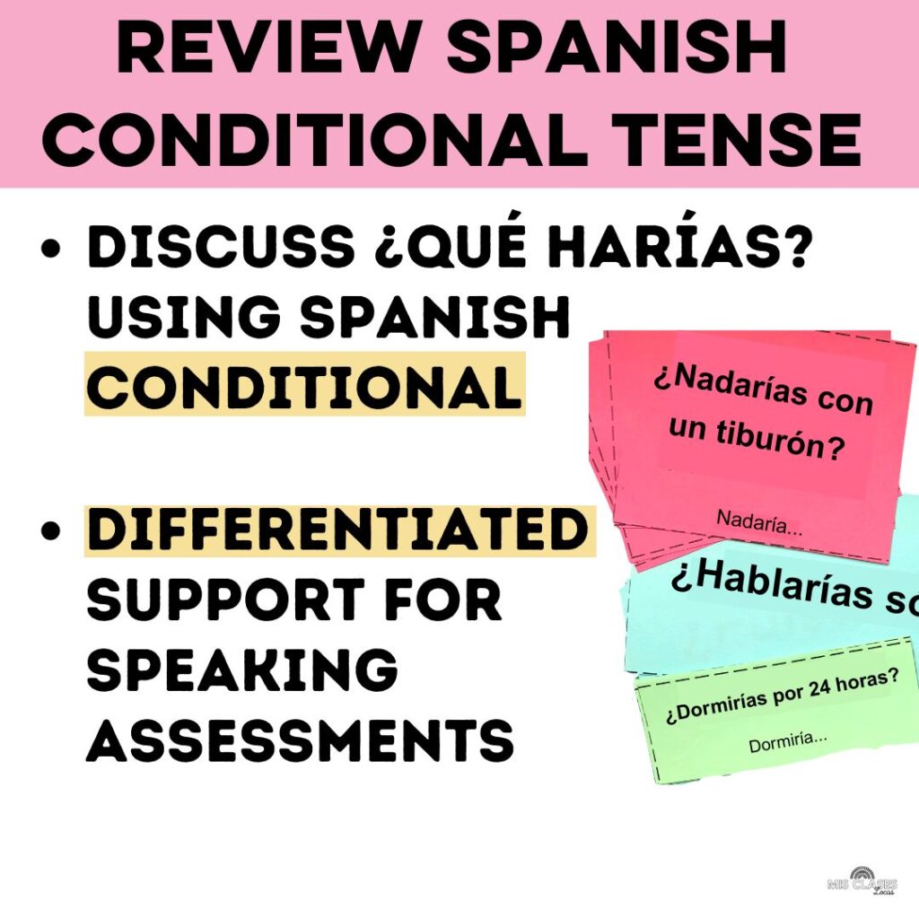 Conditional Tense Spanish Conversation Cards - Mis Clases Locas