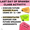 End of School Year Spanish Class Activities - Mis Clases Locas