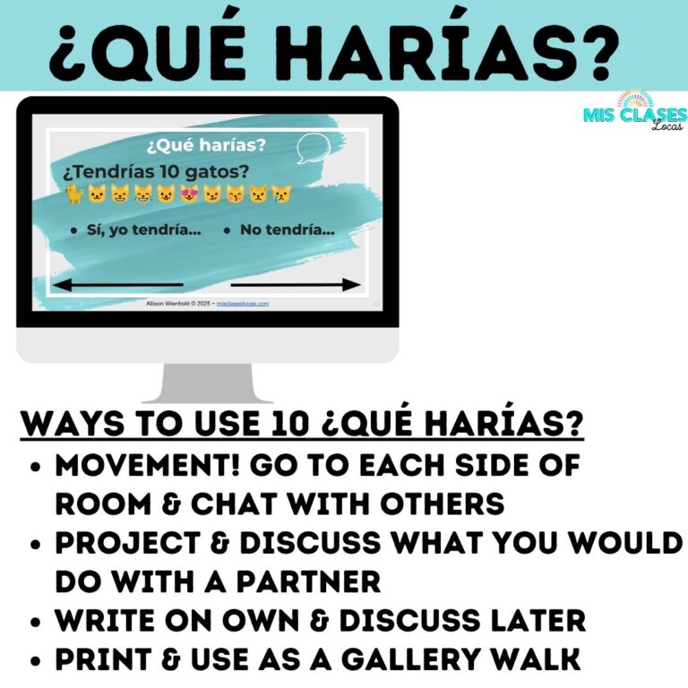 Conditional Tense Spanish Practice Activities - Mis Clases Locas