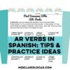 AR Verbs in Spanish: Tips and Practice Ideas - Mis Clases Locas