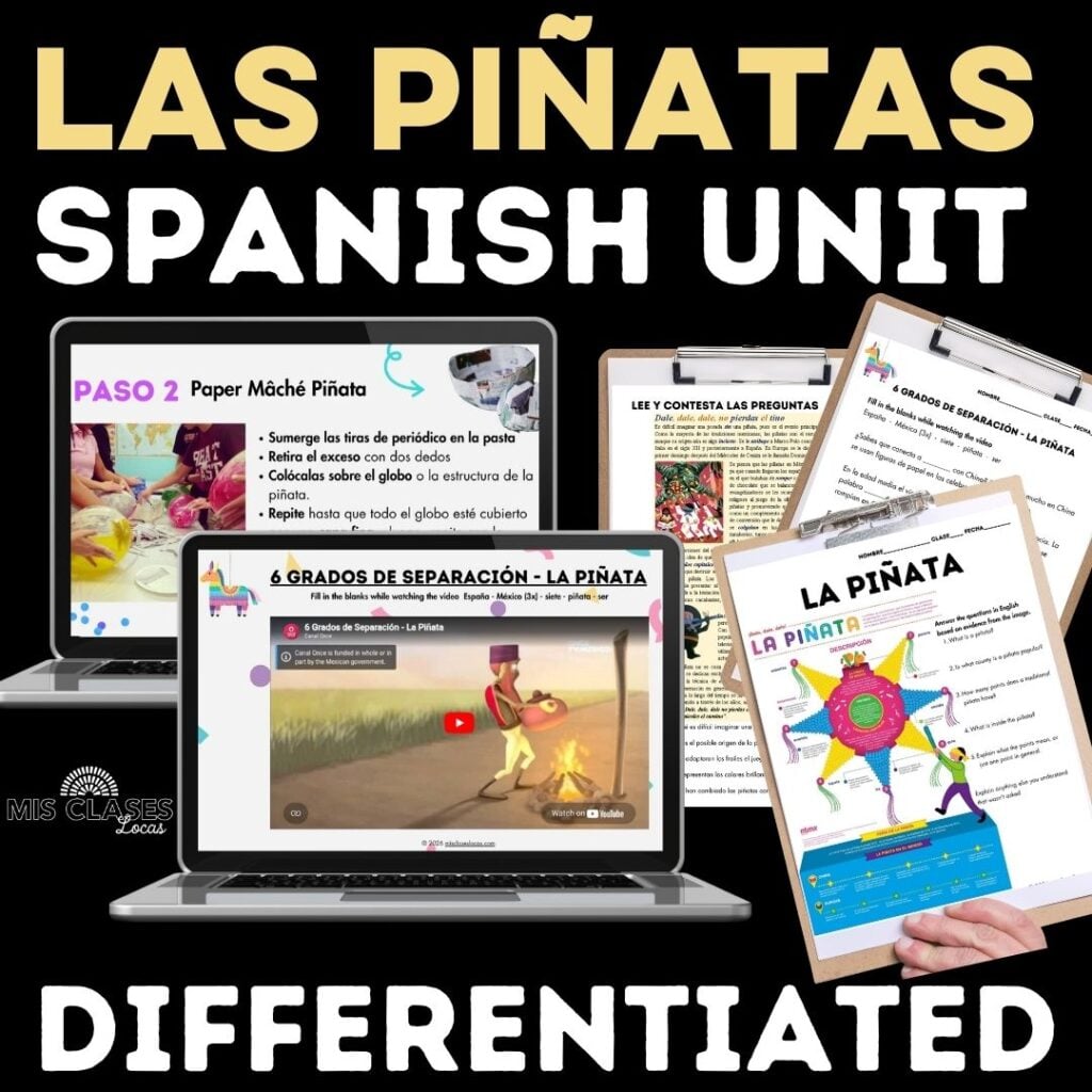 Fun Piñata Mini-Unit in Spanish Class - Mis Clases Locas